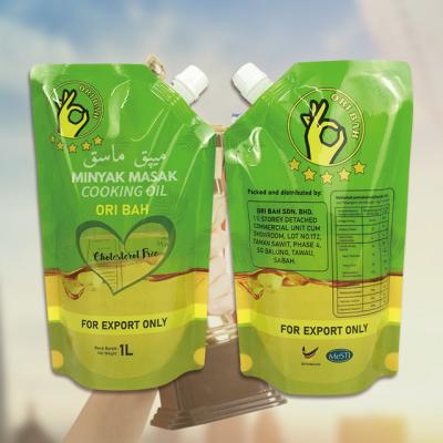 China Liquid Packaging Stand Up Doypack Spout Cooking Oil  Pouches With Spout for sale