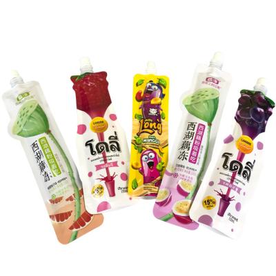 China 250ml 500ml 1L custom frosted stand up pouch special shape spout pouch for drink food packaging for sale