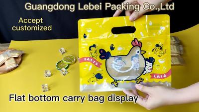 China Wholesale Custom Printed Flat Bottom Pouch Nut Snack Food Packaging Pouch Plastic With Handle Zipper Bag for sale