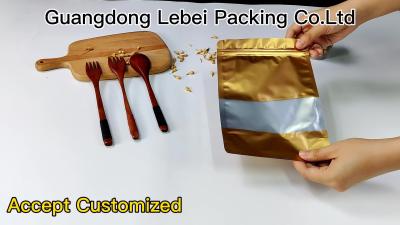 China Multicolor Ziplock Plastic Food Snack Candy Packaging Aluminum Foil Bag With Window Stand Up Pouch for sale