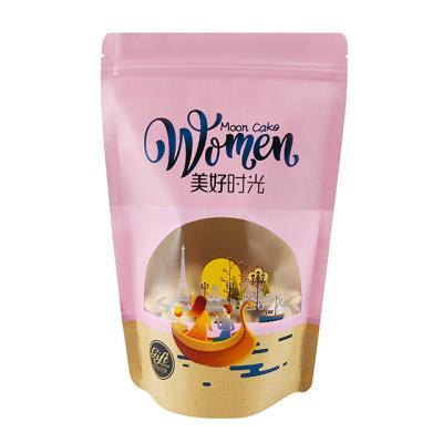 China High quality Ziplock Plastic Packaging Bag Stand Up Pouch With Window For Snack Food Packaging for sale