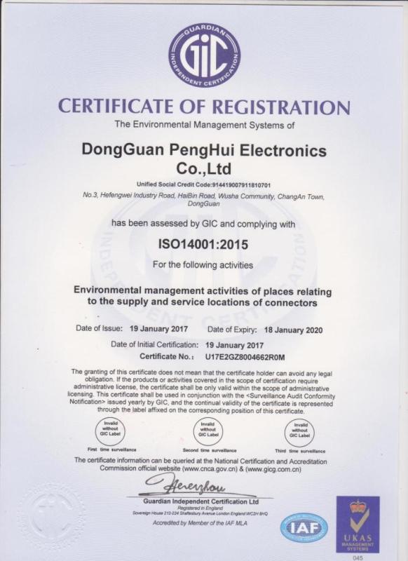 Environmental management systems - Dongguan Penghui Electronics Co., Ltd.