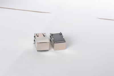 China Black Led Lighted Female Connector SMD RJ45 Jack 8p8c Modular High Temp Housing for sale