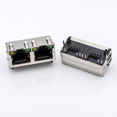 Cina I porti di grado 1x2 del LED 90 hanno protetto il deposito per contatto dell'oro del connettore di Ethernet RJ45 in vendita
