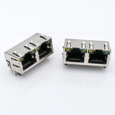 Cina I porti di grado 1x2 del LED 90 hanno protetto il deposito per contatto dell'oro del connettore di Ethernet RJ45 in vendita