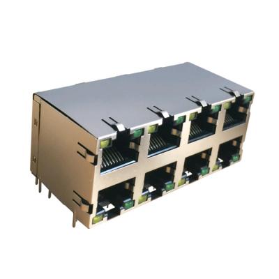 Chine Connecteur RJ45 femelle magnétique intégré avec le port du doigt 2x4 d'IEM de LED à vendre