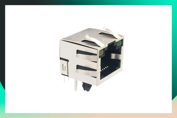 ενιαίος προστατευμένος λιμένας RJ45 ethernet συνδετήρας 90 βαθμού με την υποδοχή λιμένων δικτύων LEDs