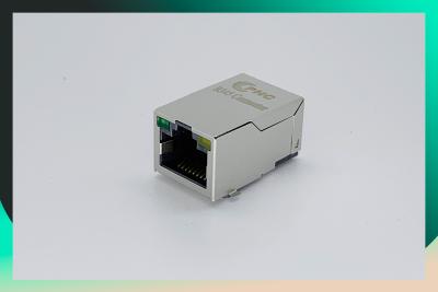 China 10/100 Base -TX Modular Plug 100M SMT Ethernet Jack Tab UP 12- Pin With LED RJ45 Connector And Transformer for sale