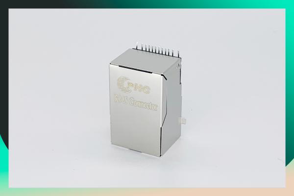 7498210220A ετικέττα επάνω στο συνδετήρα SMT RJ45 για το σημείο εισόδου rmt-462a-12f6-GY