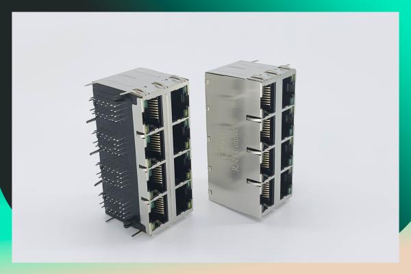 Phosphor Bronze 2 X 4 Port RJ45 Ethernet Jack For Video , Networking