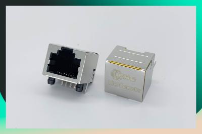 China 1X1 Gigabit Vrouwelijke Magnetische RJ45 Jack With Transformer Te koop