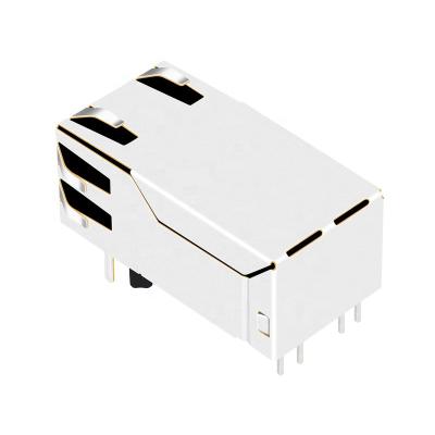 China Tab Up 1000 Base-T RJ45 PoE Ethernet Connector HFJT1-1GHP-L17RL for sale