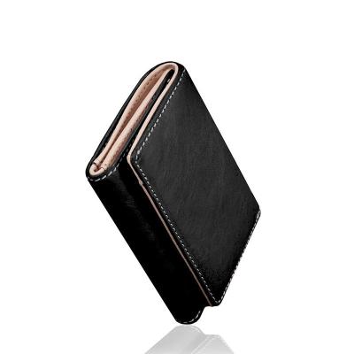 Cina 2024 Porta carte d'identità in vera pelle di alluminio business Portafoglio Rfid Slim Fashion in vendita