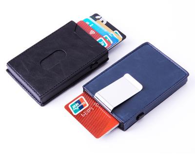 Cina 6.5cm * 9.8cm * 1.6cm Dimensione del pacchetto Logo personalizzato Imballaggio in pelle reale Portatori di carte di credito in vendita