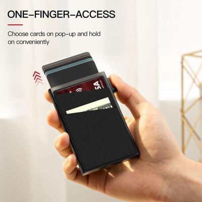 中国 ファッションスタイル オート ポップアップ ミニマリスト ビジネス RFID ブロック クレジットカード 財布 財布 販売のため