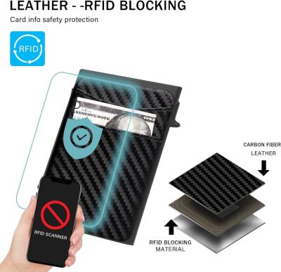 中国 カーボンファイバー PU ポップアップ 財布 金銭クリップ FRID ブロック アルミカードホルダー 男性用 販売のため