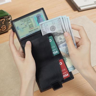 Cina Portafoglio di carte PU Crazy Horse di grande capacità con doppio blocco e chiusura RFID in vendita