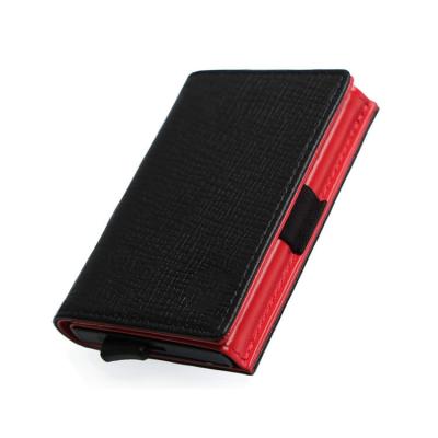 China Mix Modelos Low MOQ Moderno PU Couro Pop Up Smart Metal Wallet para armazenamento inteligente à venda