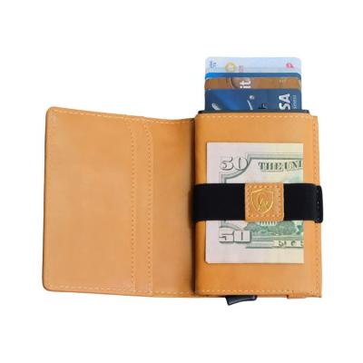 China Mix Modelos Low MOQ Moderno PU Couro Pop Up Smart Metal Wallet para armazenamento inteligente à venda