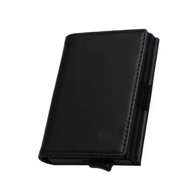 China Mix Modelos Low MOQ Moderno PU Couro Pop Up Smart Metal Wallet para armazenamento inteligente à venda