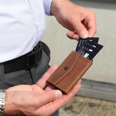 中国 ミックスモデル ポップアップ アルミカードホルダー コインコンパートメントとクレジットカードの財布 販売のため