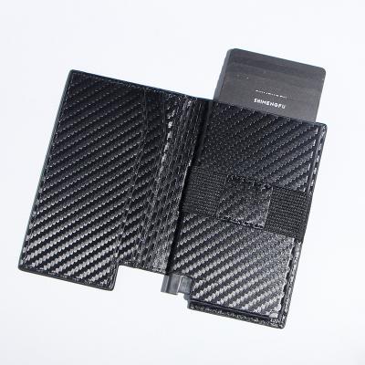 China Drievoudig leer metalen aluminium creditcardhouder RFID blok minimalistische portemonnee voor mannen Te koop