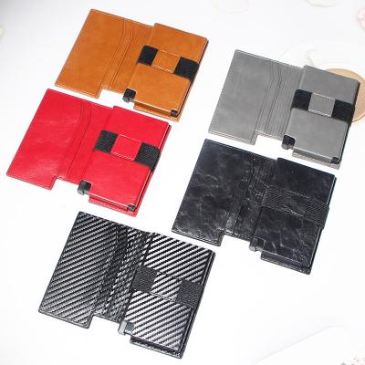 China Drievoudig leer metalen aluminium creditcardhouder RFID blok minimalistische portemonnee voor mannen Te koop
