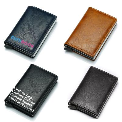 中国 オーダーメイド 双重財布 アルミクレジットカードホルダーケース OEM カーボンレザー 男性 ポップアップ財布 販売のため
