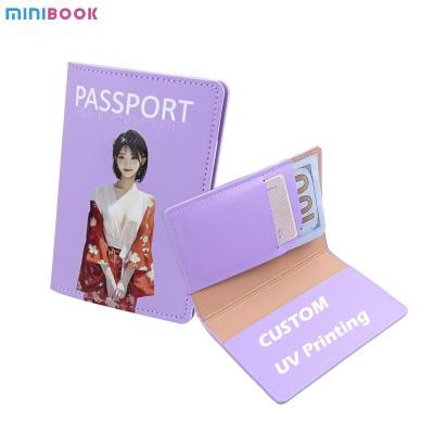 Cina Copertina del passaporto Portafoglio PU Pelle Cartolina di viaggio Logo personalizzato Stampa UV Unisex 2024 in vendita