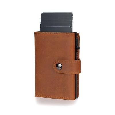 China 10cm*6.5cm*2cm Pakketgrootte Aanpasbaar en duurzaam Metalen RFID Bifold Wallet voor mannen Te koop