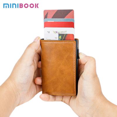 China Kleurrijke PU Magnetkaart Naam Promotie Wallet met RFID-blokkering en aanvaardbaar OEM ODM Te koop
