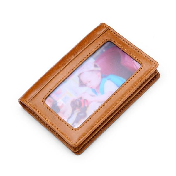 Quality Custom England Style RFID ID Credit Business Cardholder Leather Credit Card for sale