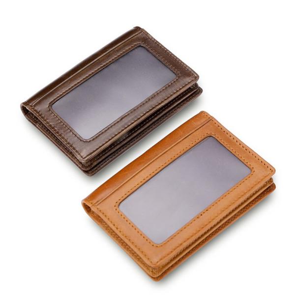 Quality Custom England Style RFID ID Credit Business Cardholder Leather Credit Card for sale