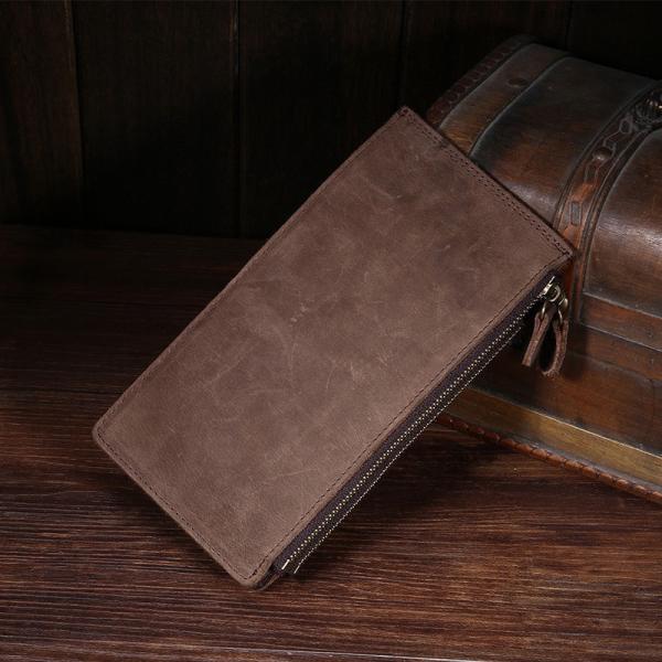 Quality GENUINE LEATHER Men's Wallet with Multifunctional Pickup Bag Retro Crazy Horse for sale