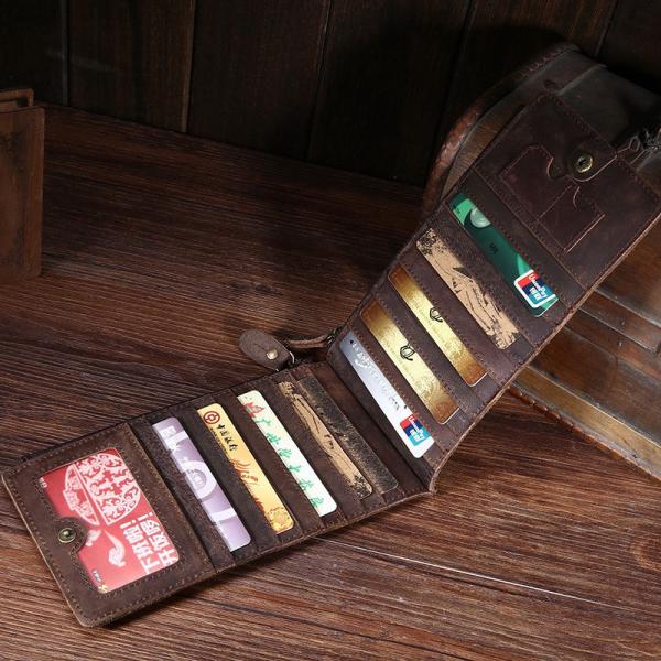 Quality GENUINE LEATHER Men's Wallet with Multifunctional Pickup Bag Retro Crazy Horse for sale