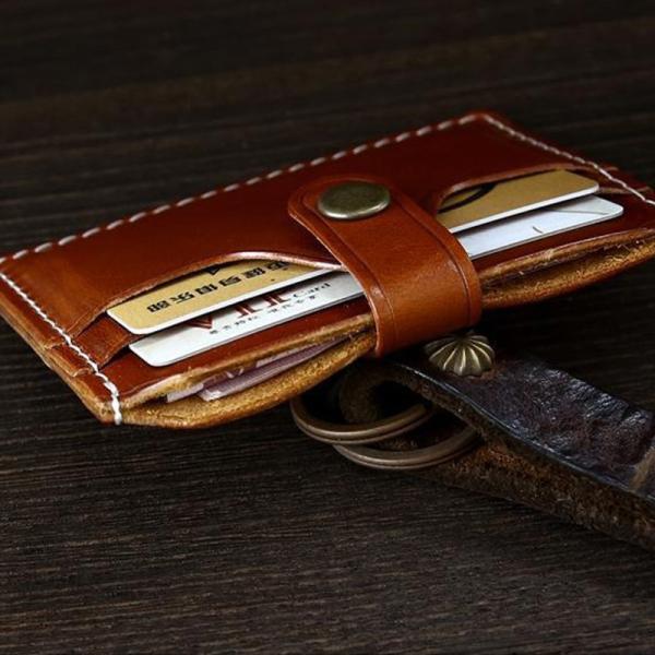 Quality Genuine Leather Double-Layer Card Box for Credit Cards Automatic Ejection and for sale