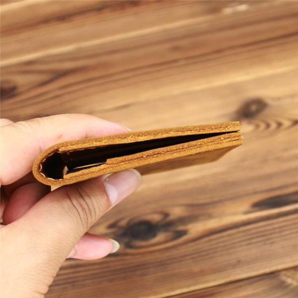 Quality Credit Card Luxury Full Grain Leather Burnished Finish Bifold Front Pocket Slim for sale