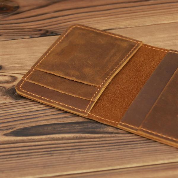 Quality Credit Card Luxury Full Grain Leather Burnished Finish Bifold Front Pocket Slim for sale