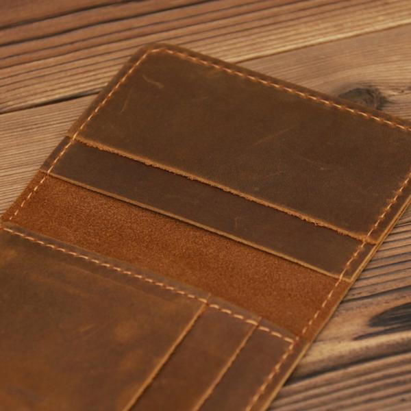 Quality Credit Card Luxury Full Grain Leather Burnished Finish Bifold Front Pocket Slim for sale