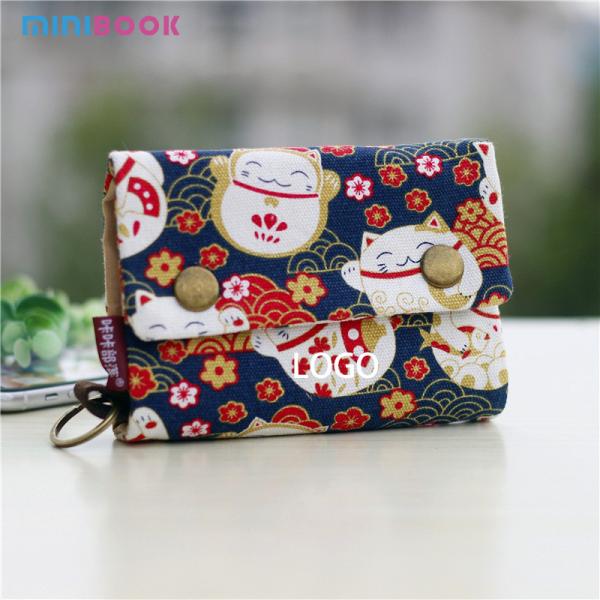 Quality None Pattern Type Denim Canvas Wallet Creative Tri-Fold Design for Keys and for sale