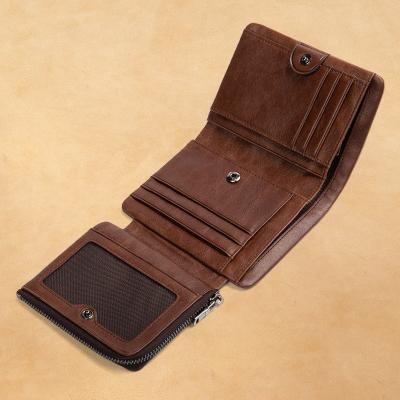Cina Portafoglio maschile multifunzione di grande capacità in stile retro casual con protezione RFID in vendita