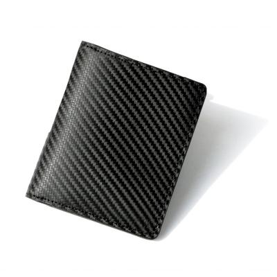 China Bolso de bolso de fibra de carbono Bolso de moedas de bolso de cartão de cartão de PU Carteira de negócios Bolsa multifuncional de bolso duplo vertical à venda