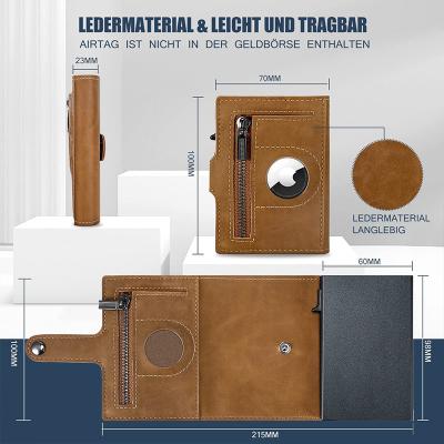 中国 本物革 軽量 薄型 RFID アルミ スリムカードホルダー 財布 低MOQ ミックスモデル 販売のため
