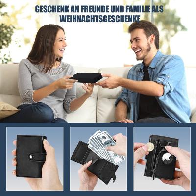 中国 本物革 軽量 薄型 RFID アルミ スリムカードホルダー 財布 低MOQ ミックスモデル 販売のため