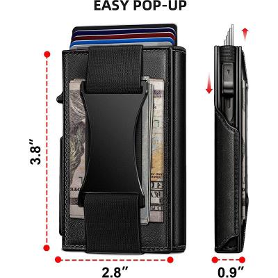 Cina Low MOQ Mix Models Minimalist Leather Credit Card Holder Wallet with Pop Up Function in vendita