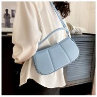 China 2024 Lady Single Shoulder Bag Polyester Lining Striped Pattern Custom Logo OEM for sale