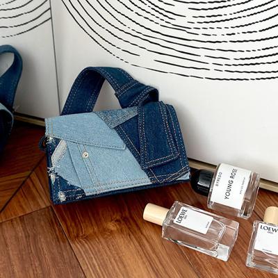 Cina Mini borsa da spalla casual per ragazze in denim patchwork con chiusura a zip in vendita