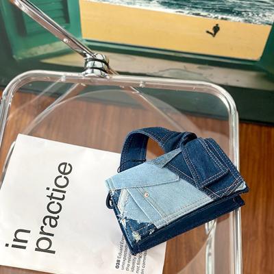 Cina Mini borsa da spalla casual per ragazze in denim patchwork con chiusura a zip in vendita