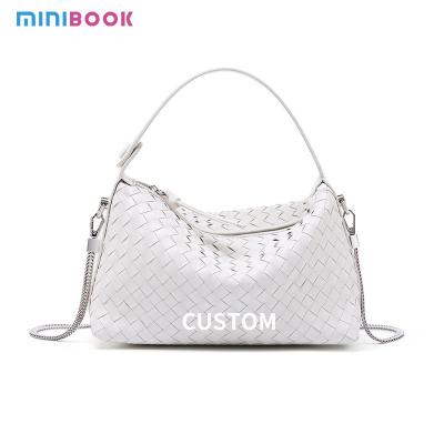 China Otros patrones Tipo bolsos tejidos de cuero genuino para damas Bolso de mensajería de hombro en venta