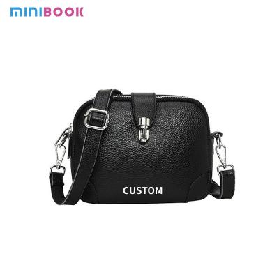 China Bolso de hombro casual de moda con cierre de cremallera de cuero de vaca genuino en venta